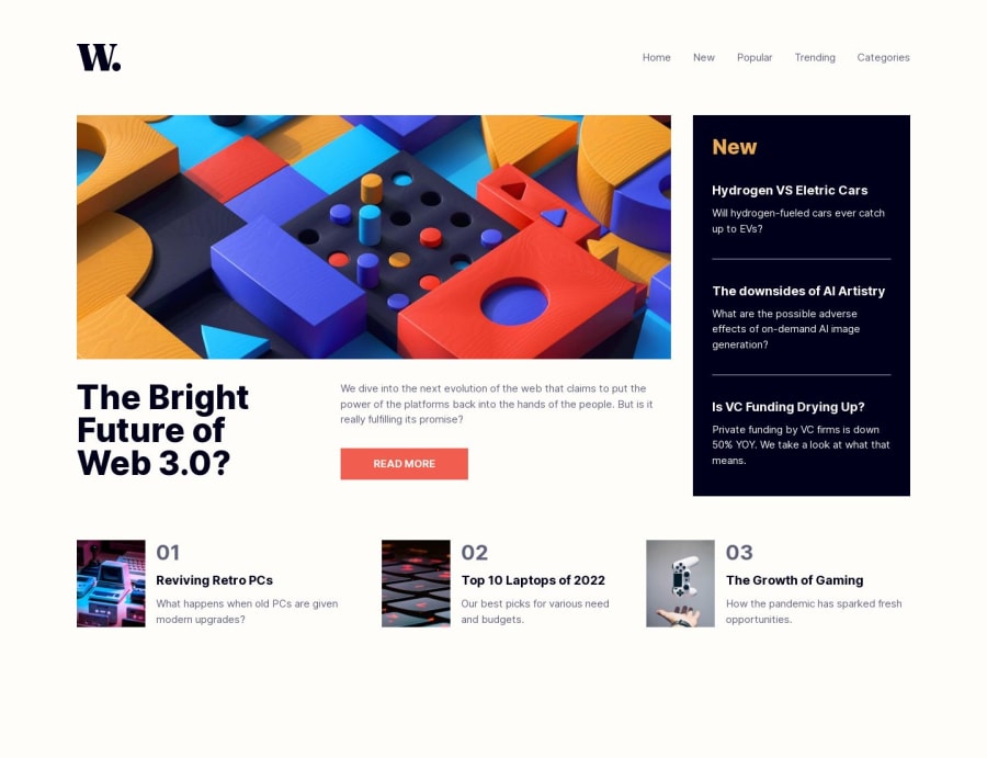 Frontend Mentor Responsive News Homepage Using Nextjs And Tailwind