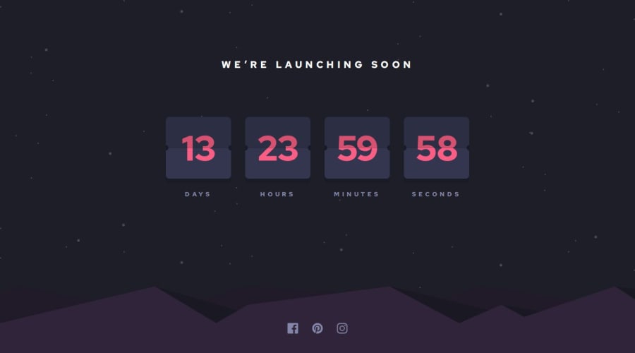 Frontend Mentor Launch Countdown Timer Coding Challenge Solution