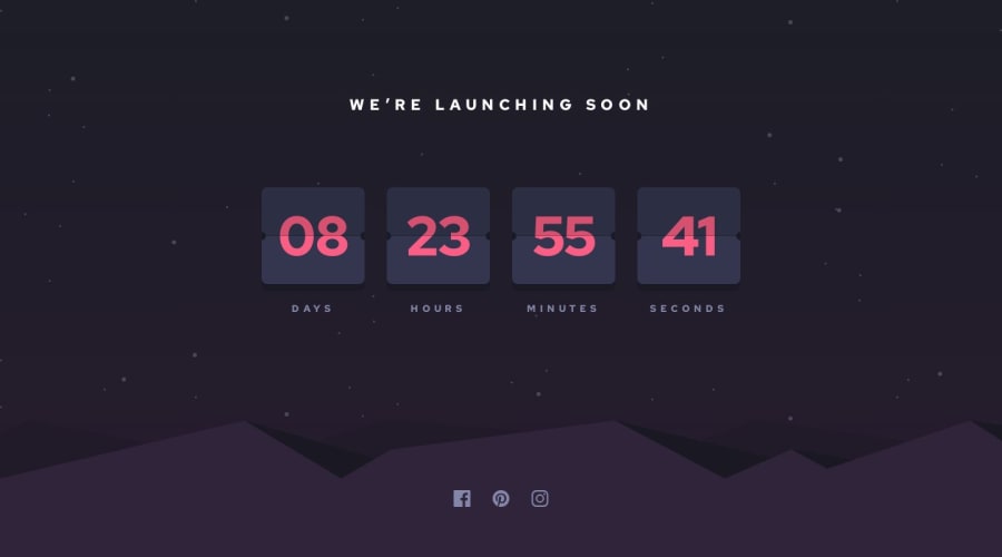 Frontend Mentor Launch Countdown Timer Using Vanilla Css And Js Coding Challenge Solution