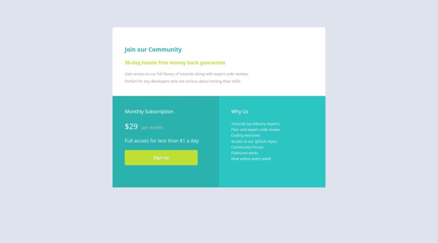 Frontend Mentor Single Price Component Using Html Css Coding