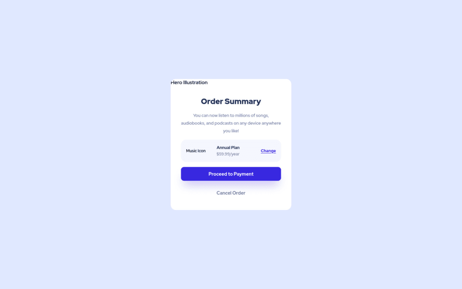 Frontend Mentor Order Summary Component Coding Challenge Solution
