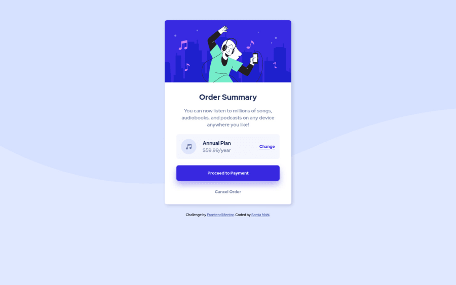 Frontend Mentor Order Summary Component Challenge Using Html And Css 7291