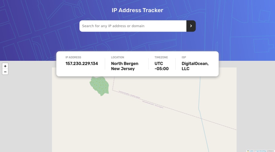 Frontend Mentor Ip Tracker Using React And Leaflet Map Library Coding