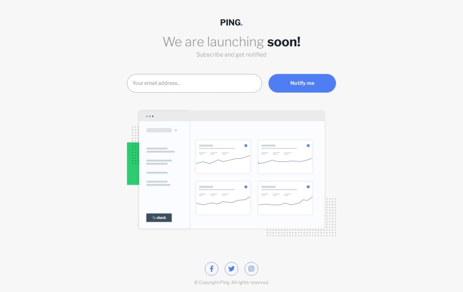 Frontend Mentor 🚀 Mobile First Ping Coming Soon Page 🚀 Coding