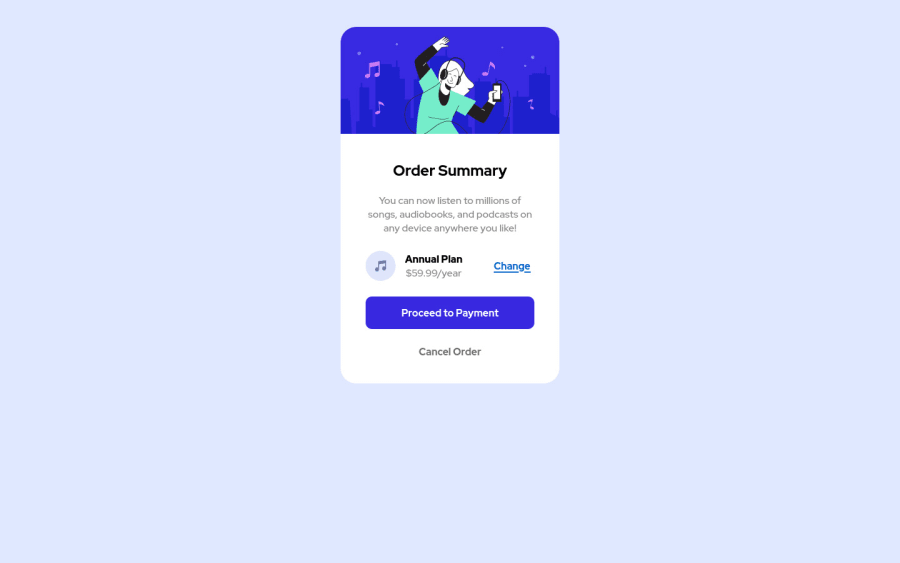 Frontend Mentor Order Summary Component Using Htmland Css Coding Challenge Solution