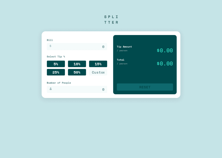 Frontend Mentor Responsive Tip Calculator App With Flexbox Coding Challenge Solution