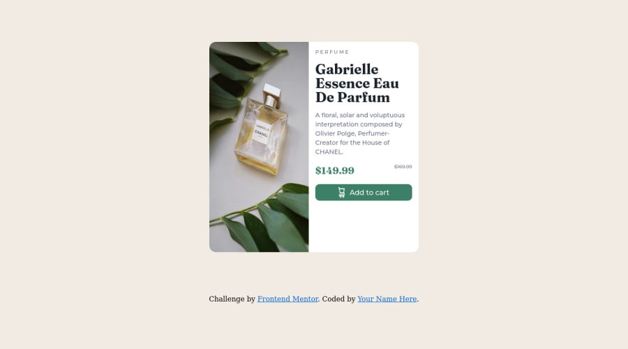 Frontend Mentor Responsive Product Card Using Css Grid And Flexbox