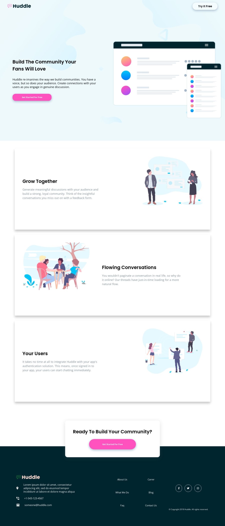 Frontend Mentor Huddle Page Using Html Css And Javascript Coding Challenge Solution