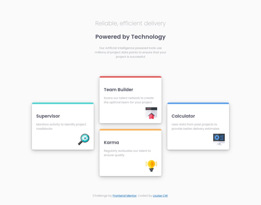Frontend Mentor Four Card Section With Grid And Flex Coding Challenge Solution