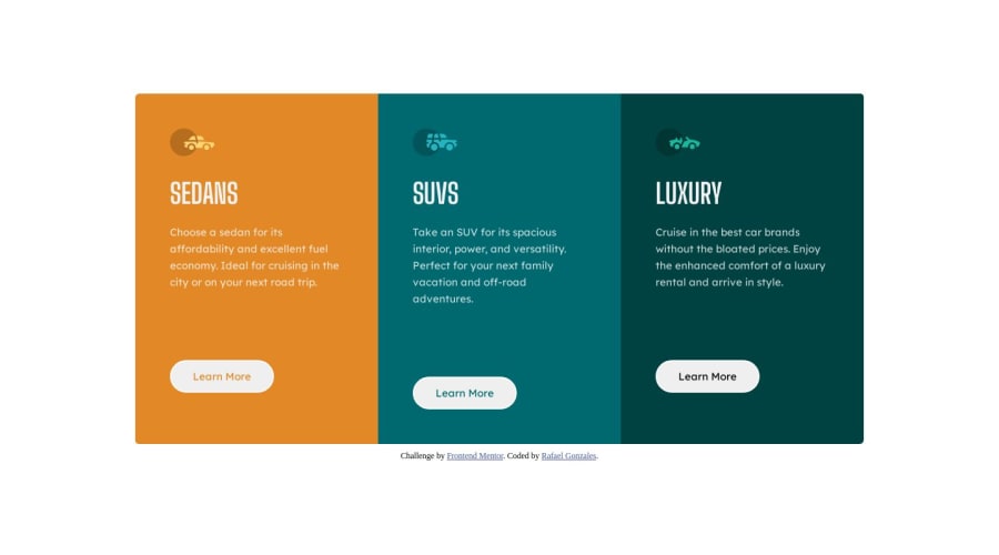 Frontend Mentor Responsive 3 Column Preview Card Built With Html And Css Coding Challenge Solution