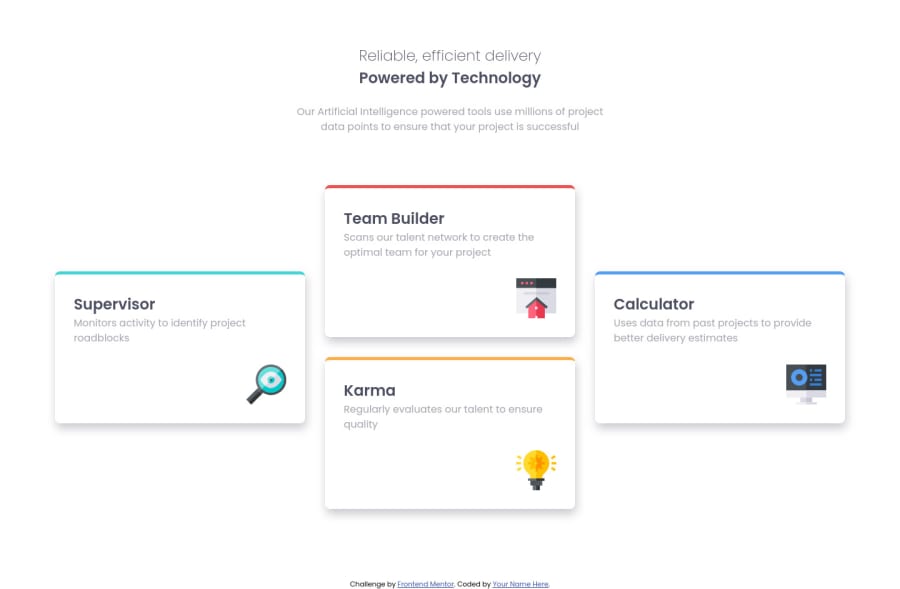 Frontend Mentor Four Card Feature Section Master By Using Html And Css Only Coding Challenge