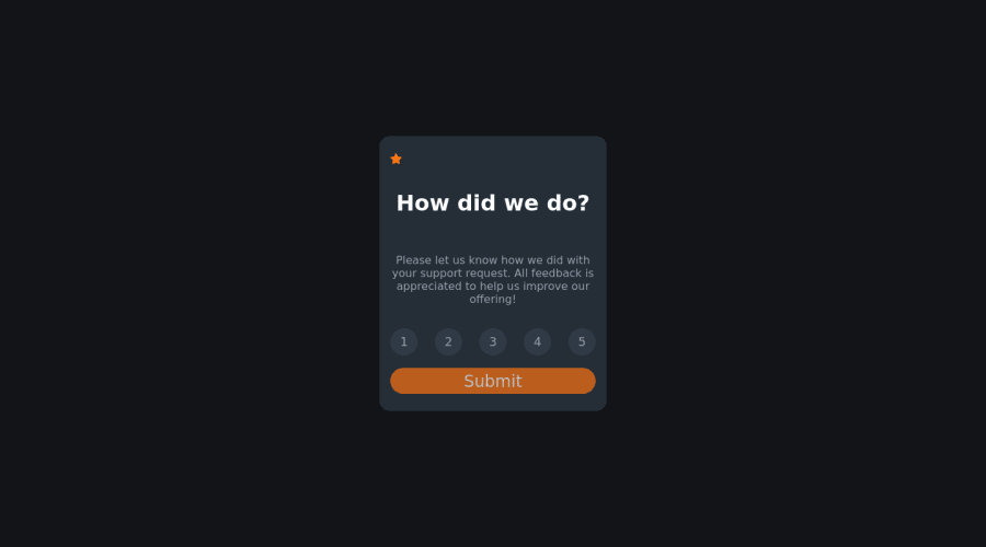 Frontend Mentor Responsive Interactice Rating Component Coding Challenge Solution