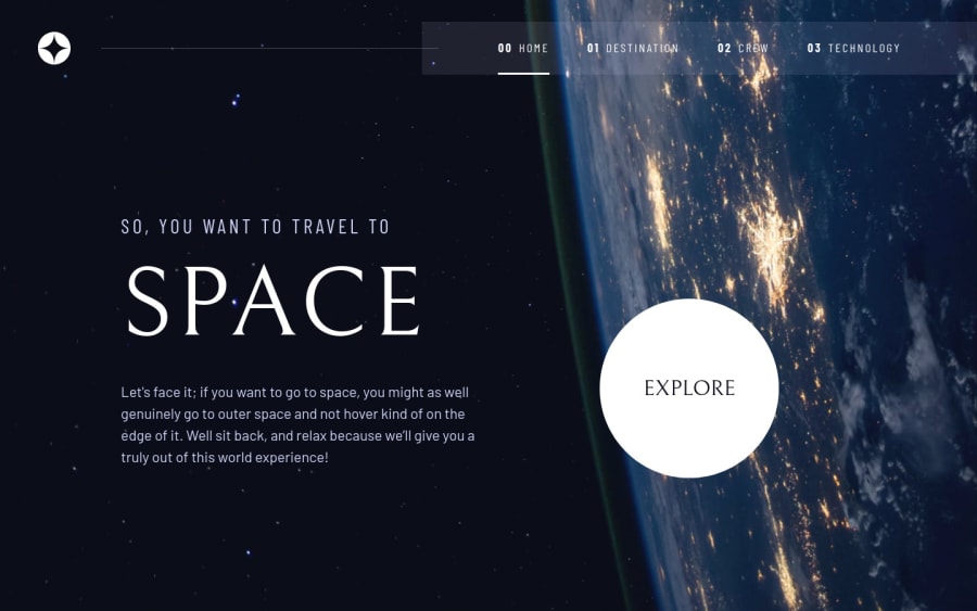 Frontend Mentor Space Tourism Solution Coding Challenge Solution
