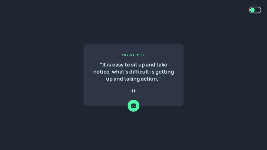 Frontend Mentor Advice Generator App [using Jquery] [toggle Mode
