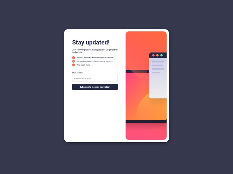 Frontend Mentor Responsive Newsletter Signup Using React And React