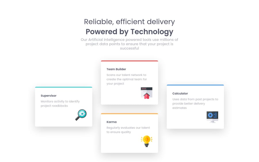 Frontend Mentor Responsive Four Card Solution Using React And React Bootstrap Coding Challenge