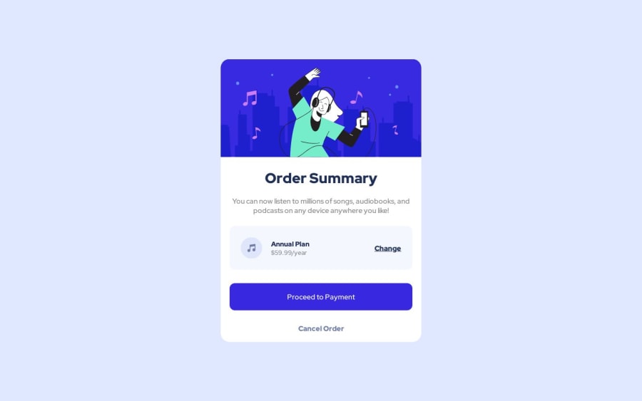 Frontend Mentor Order Summary Component Coding Challenge Solution