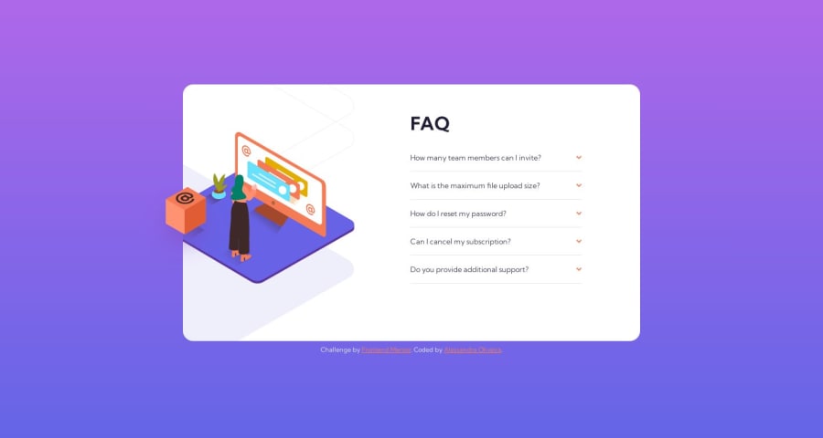 Frontend Mentor Faq Accordion Card Solution Coding Challenge Solution