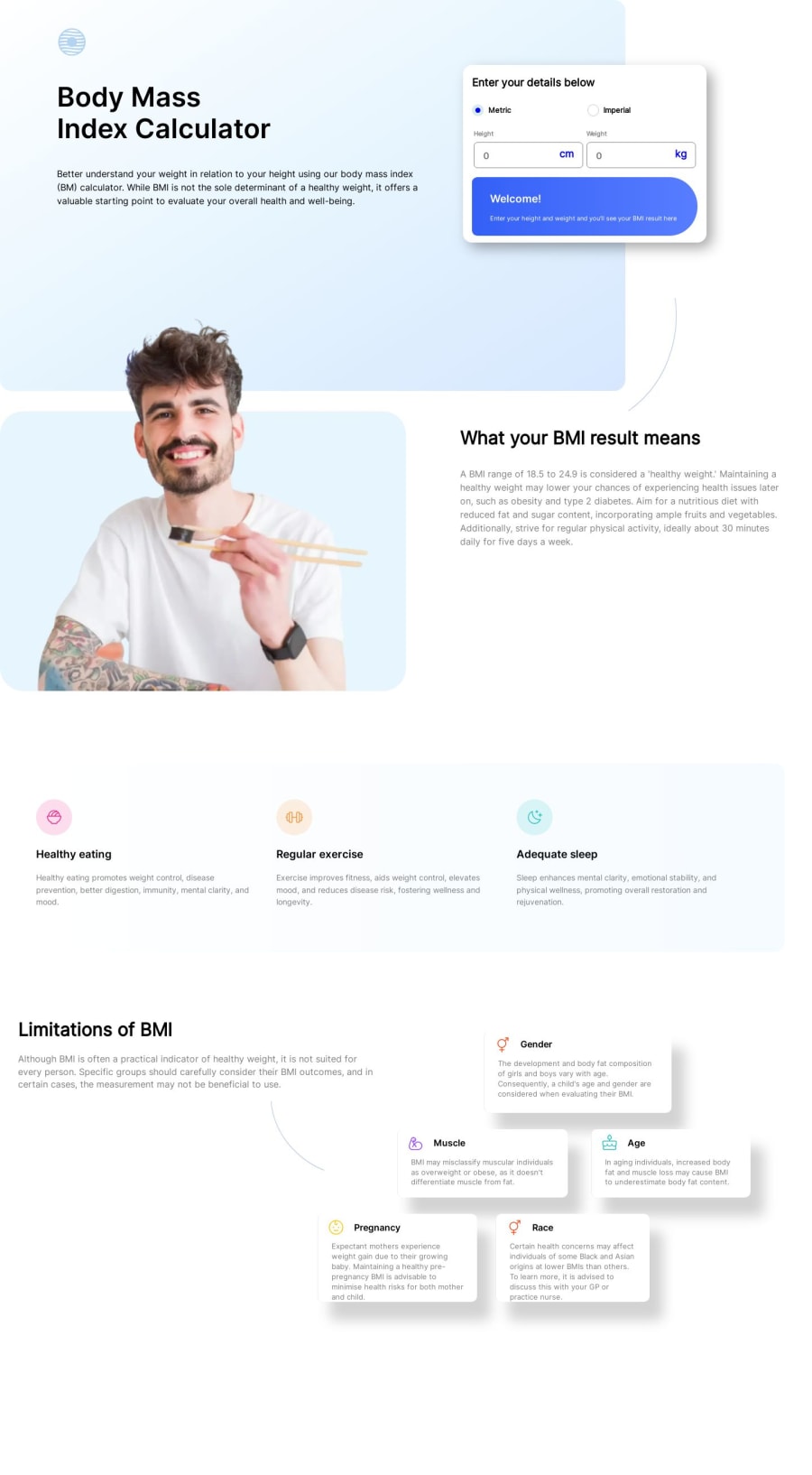 Frontend Mentor Responsive Website Featuring Bmi Calculator Using Css Grid And Flexbox Coding