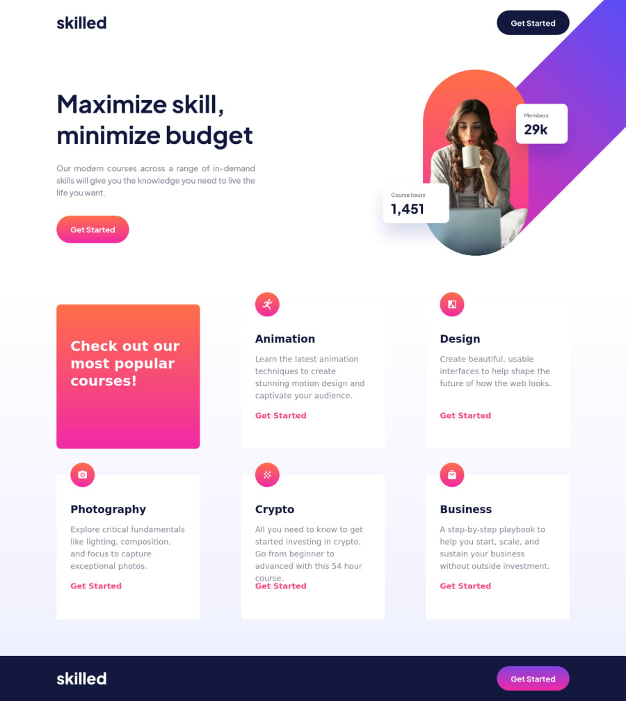Frontend Mentor Responsive Skilled E Learning Page Using Html Css And React Coding Challenge