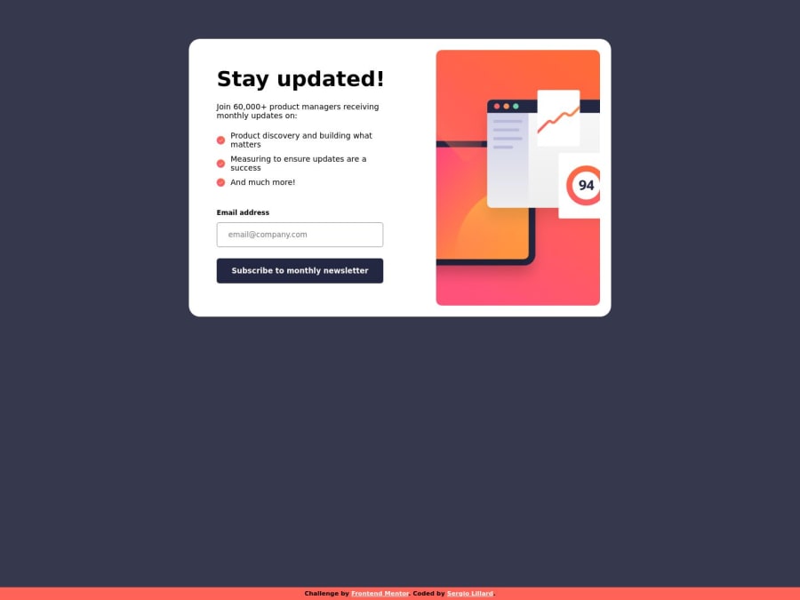 Frontend Mentor Newsletter Sign Up Form Using Html Css And Vanilla Js Coding Challenge Solution