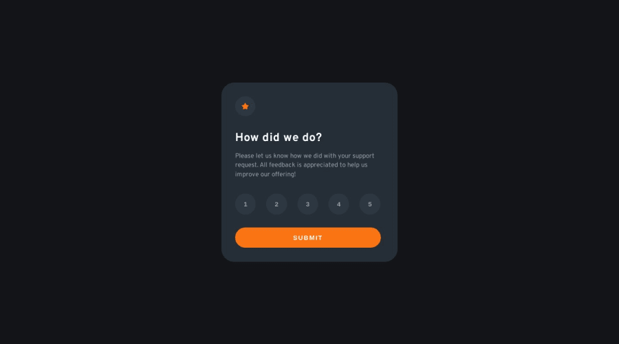 Frontend Mentor Interactive Rating Component Coding Challenge Solution