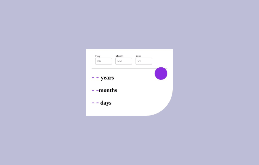 Frontend Mentor Age Calculator Coding Challenge Solution