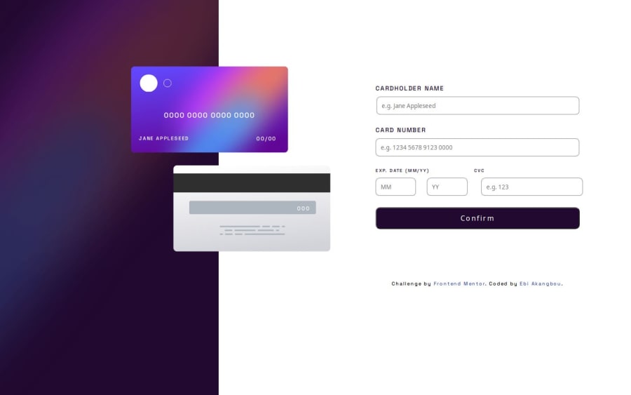 Frontend Mentor Interactive Card Details Form Coding Challenge Solution