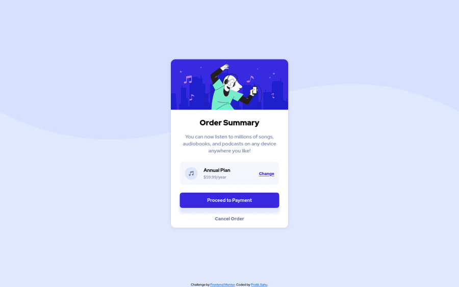 Frontend Mentor Order Summary Card Using Html And Css Coding