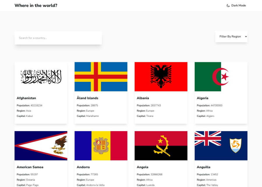 Frontend Mentor Responsive Rest Countries Api App Using Reactjs And