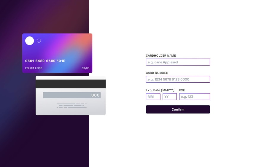 Frontend Mentor | Frontend Mentor - Interactive card details using ... Frontend Mentor | Frontend Mentor - Interactive card details using ...