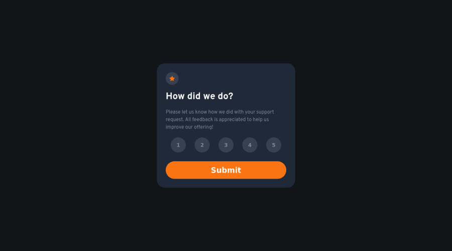 Frontend Mentor Rating Component Using Tailwind Css And Reactjs Coding Challenge Solution