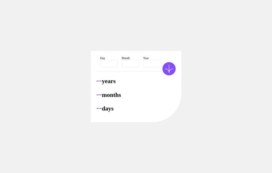 Frontend Mentor Age Calculator Coding Challenge Solution