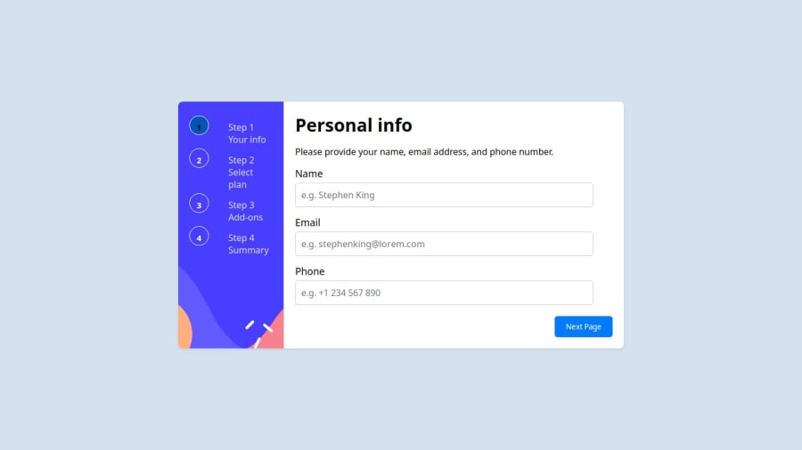 Frontend Mentor | Multi-step-form coding challenge solution Frontend Mentor | Multi-step-form coding challenge solution