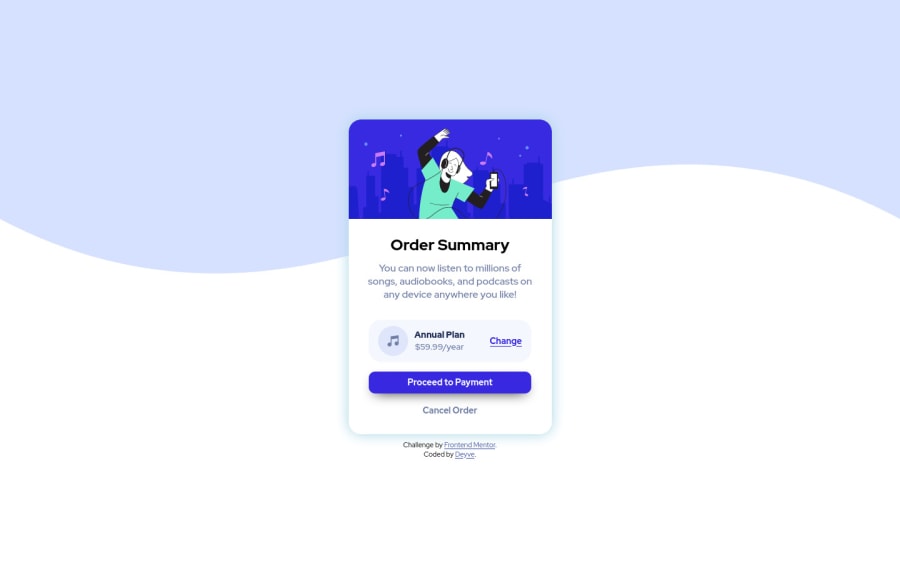 Frontend Mentor Order Summary Coding Challenge Solution