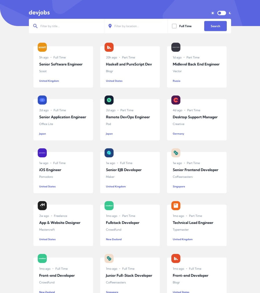Frontend Mentor Devjobs Web App Using React Tailwind Css And Firebase Coding Challenge Solution