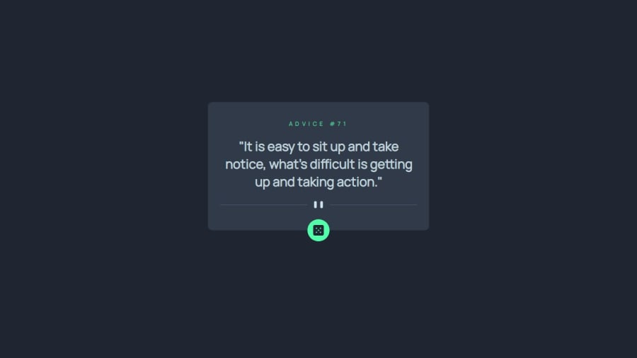 Frontend Mentor Advice Generator App Coding Challenge Solution