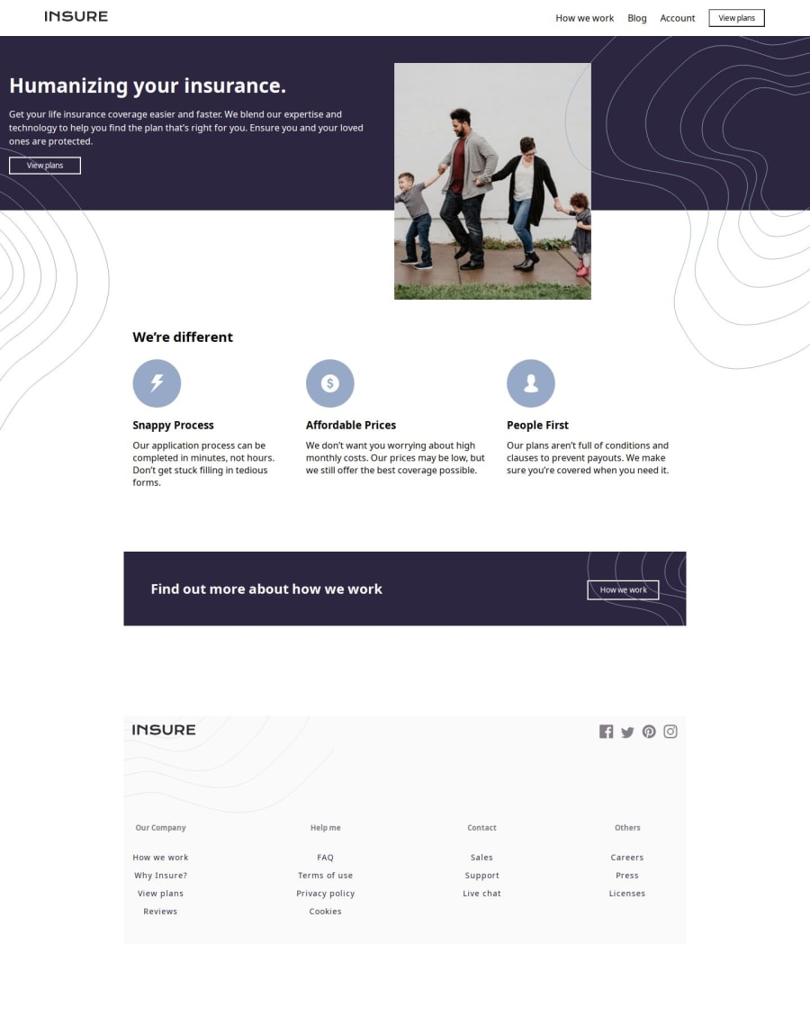 Frontend Mentor Insure Landing Page Using Html Css And Javascript Coding Challenge Solution