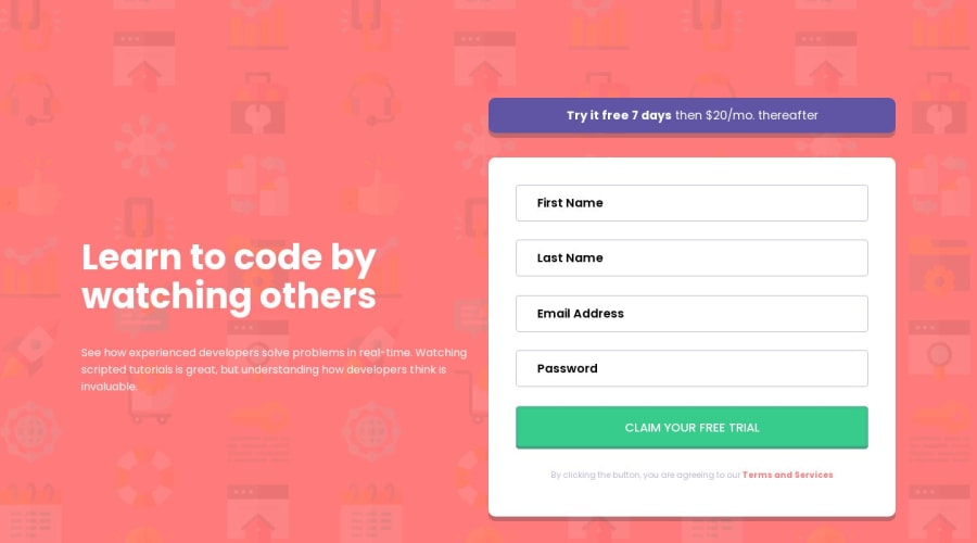 Frontend Mentor Intro Component With Signup Form Used Scss And
