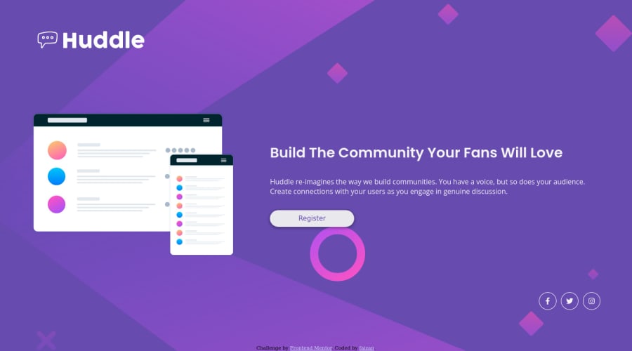 Frontend Mentor | huddle-landing-page-with-single-introductory-section ...