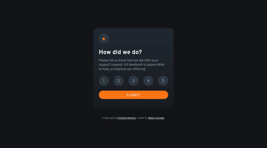 Frontend Mentor Interactive Rating Component React Coding Challenge