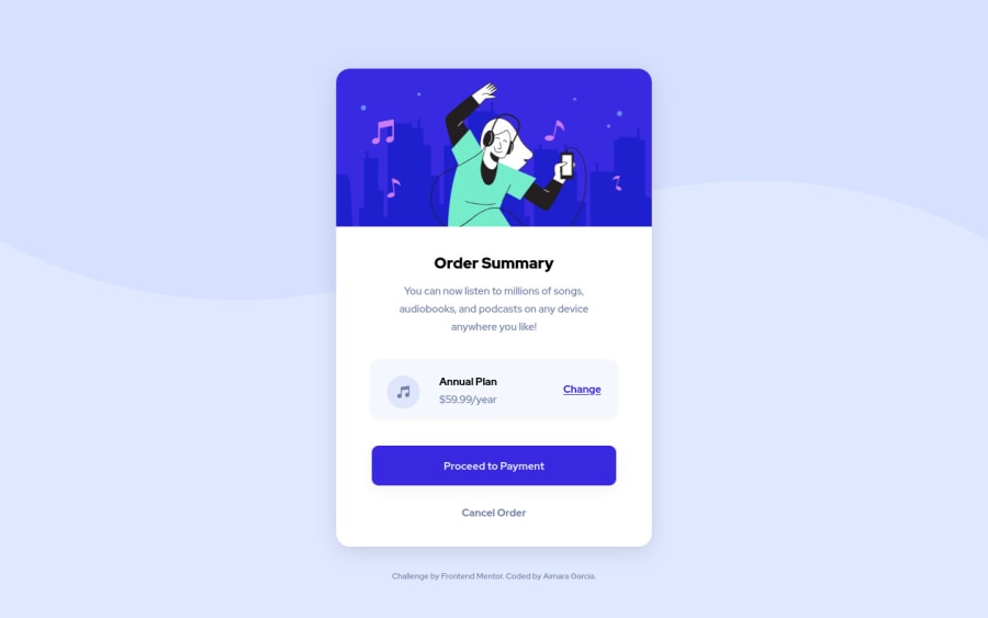 Frontend Mentor Order Summary Component Html Css Flexbox Coding Challenge Solution