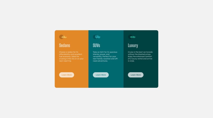 Frontend Mentor 3 Column Preview Card Components Using Html And Css Coding Challenge Solution