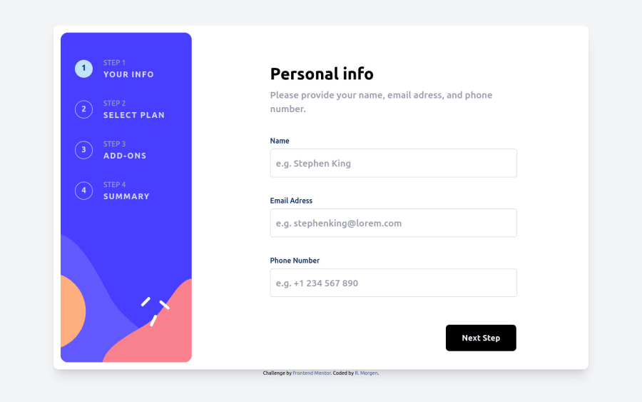 Frontend Mentor Multi Step Form Made With Vue Vite Tailwind Css