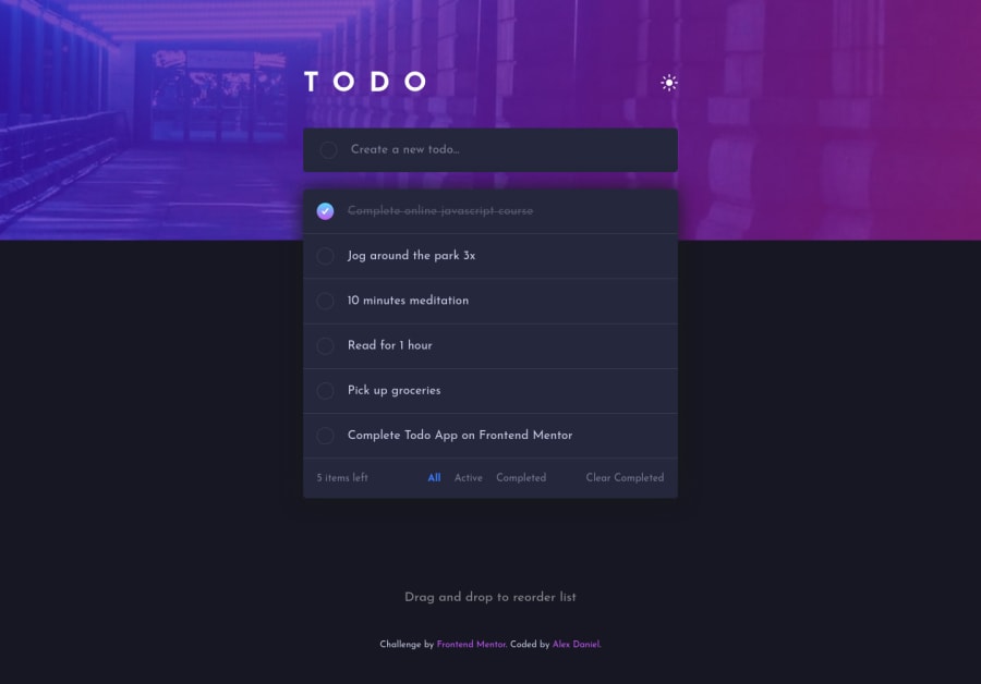 Frontend Mentor Todo App Created Using Nextjs Localstorage React