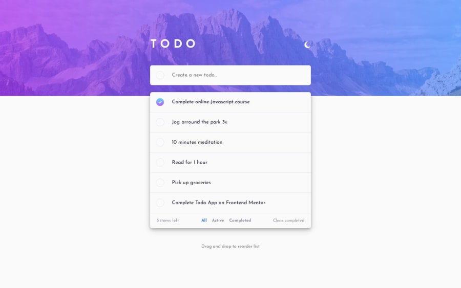 Frontend Mentor Challenge Todo App Using React Coding Challenge Solution