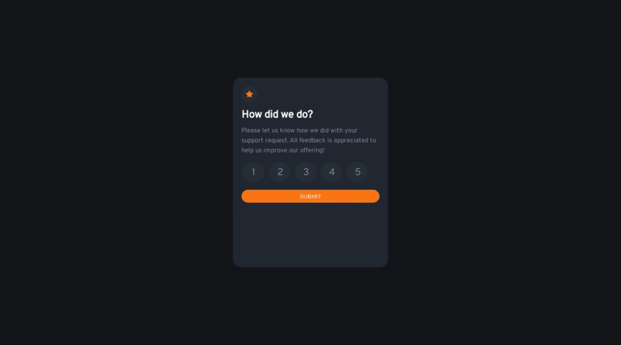Frontend Mentor Interactive Rating Component Using Html Css And Javascript Coding Challenge