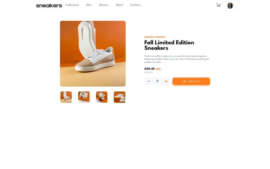 Frontend Mentor Responsive Ecommerce Product Page Using React Js