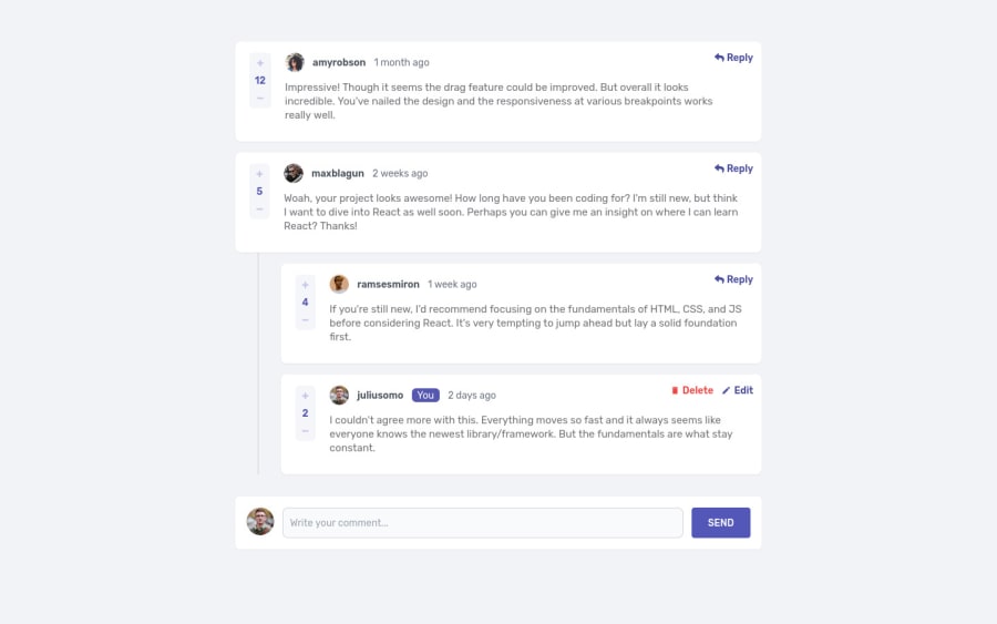 Frontend Mentor React React Context Api And Tailwindcss Coding Challenge Solution
