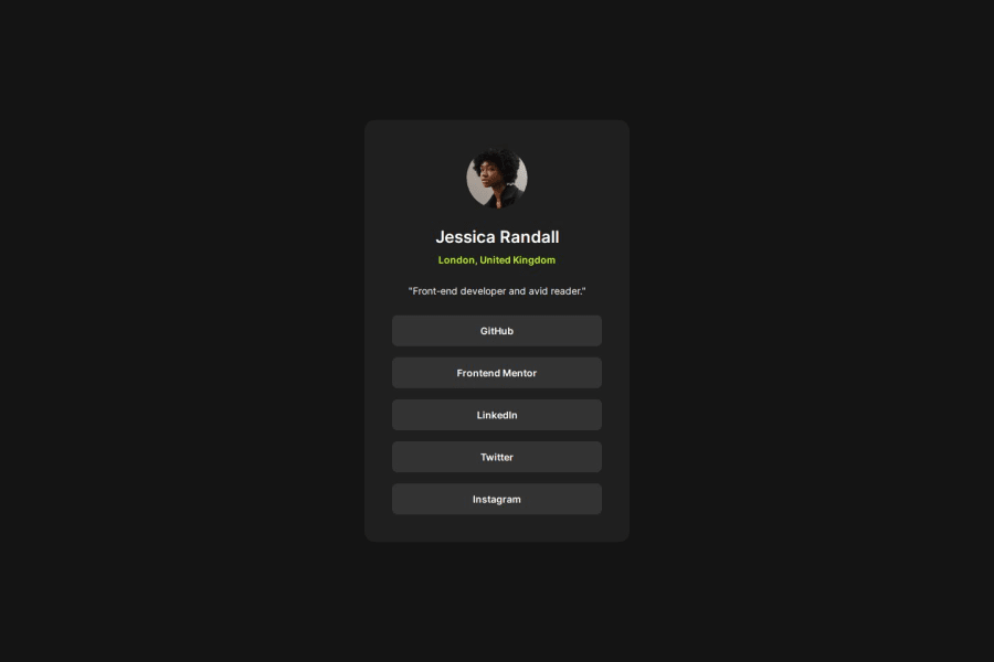 Frontend Mentor Responsive Social Links Profile Card Using Flexbox